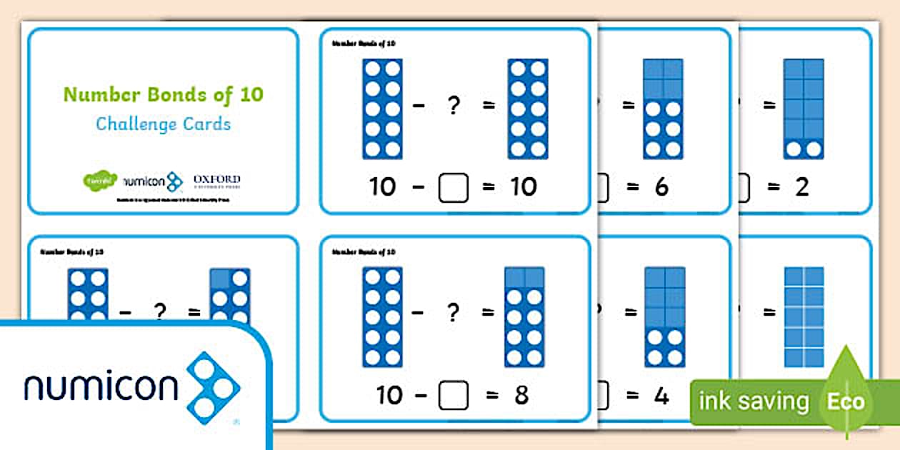 Subtraction within 10 Number Shapes Challenge Cards Challenge Cards
